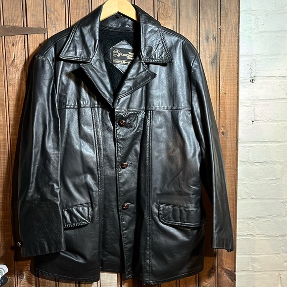 Sears | Jackets & Coats | Vintage Sears Black Leather Coat | Poshmark